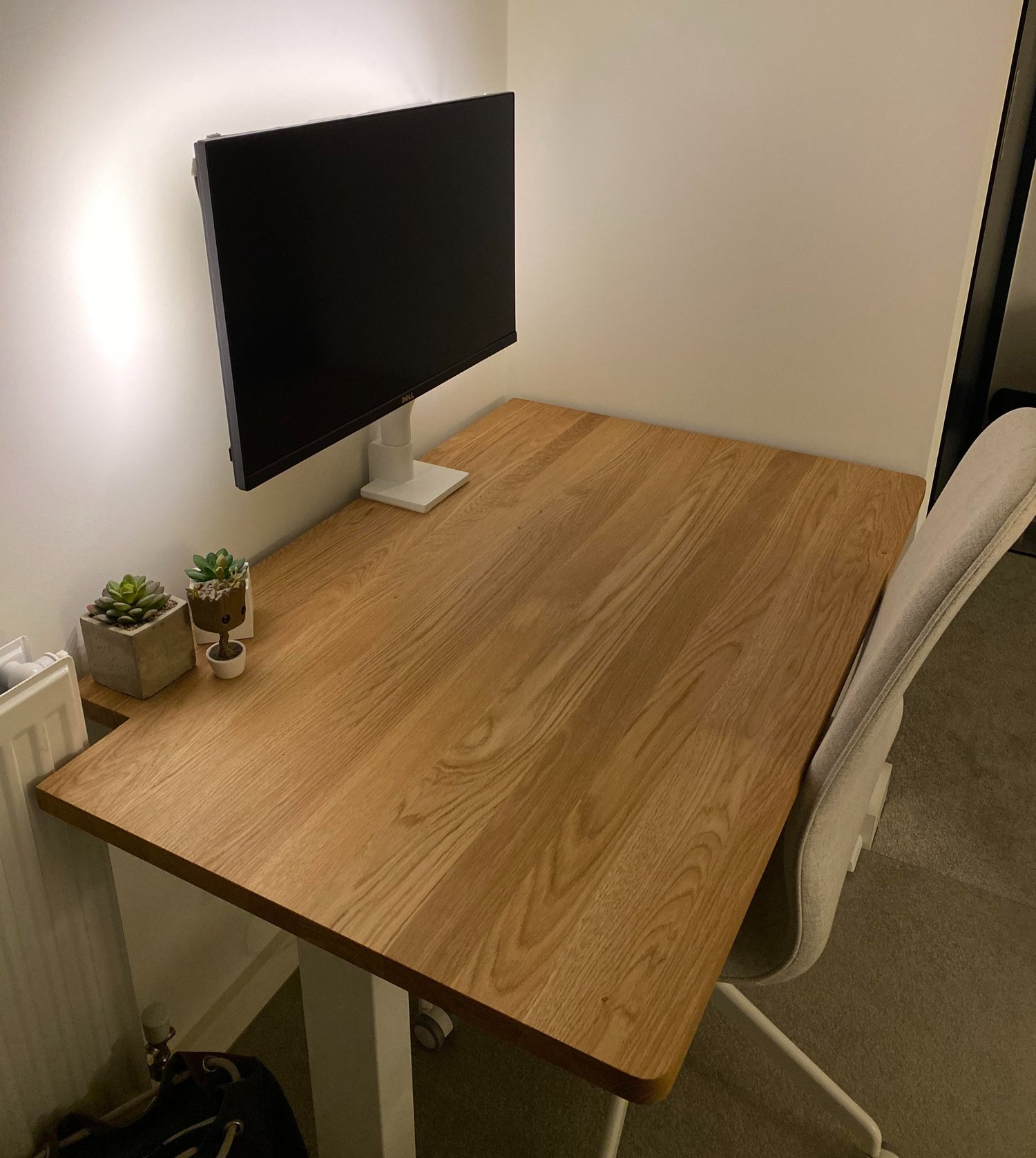 Custom Sit/Stand Desk Top in Solid Oak | Made to Measure